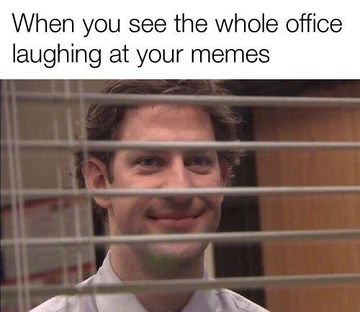 Jim Halpert Smiling Through Blinds - Meming Wiki