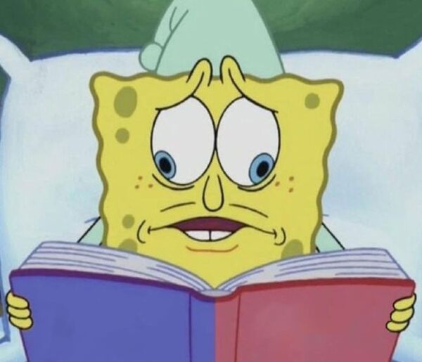 SpongeBob Reading Two Pages at Once - Meming Wiki